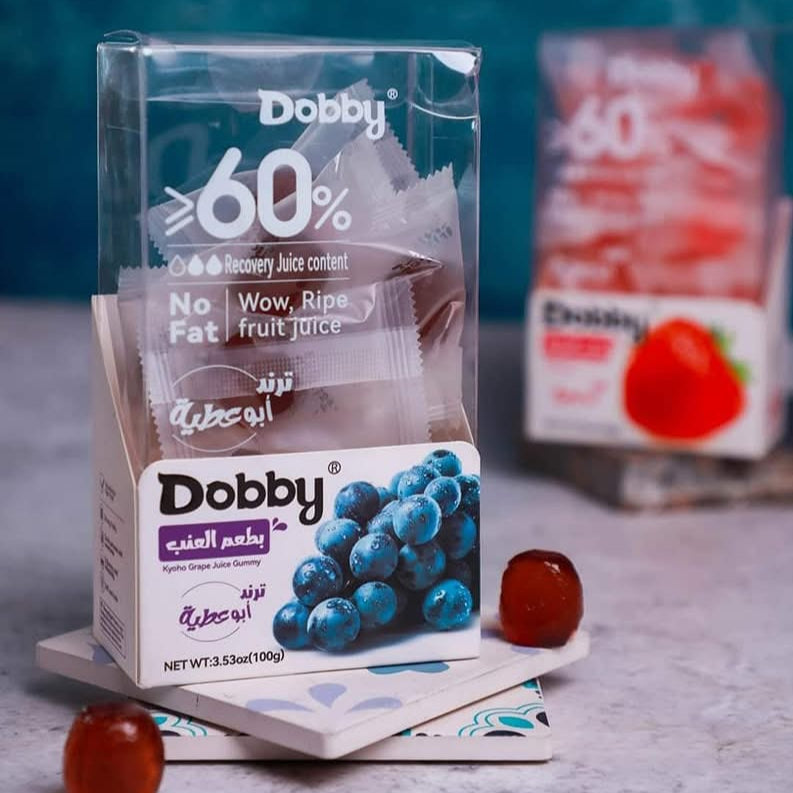 Dobby Kyoho Grape Juice Gummy – CHINA Pack 24 x 110g– Soda-uae