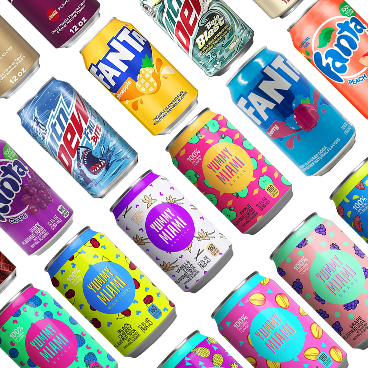 Select 6 Flavors in a pack of 12, Each flavor 2 PC– Soda-uae