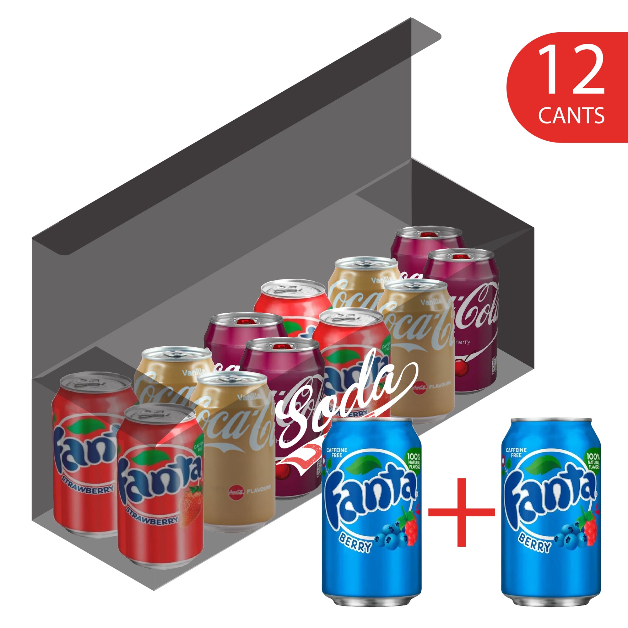 Select 6 Flavors in a pack of 12, Each flavor 2 PC– Soda-uae