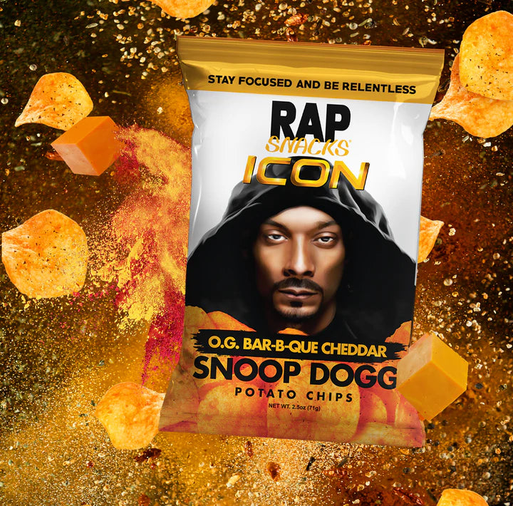 RAP SNACKS SNOOP DOGG BBQ CHEDDAR – SPAIN - 12 x 71g– Soda-uae